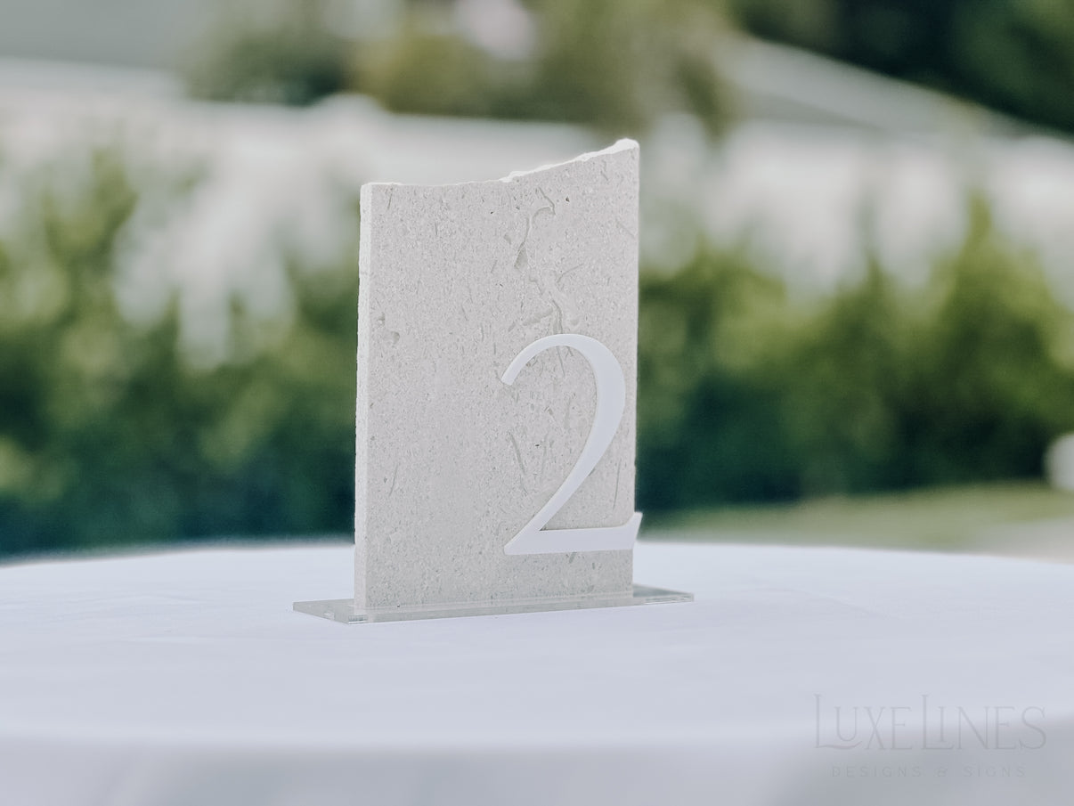 3D Limestone Stone Table Numbers – Luxe Lines