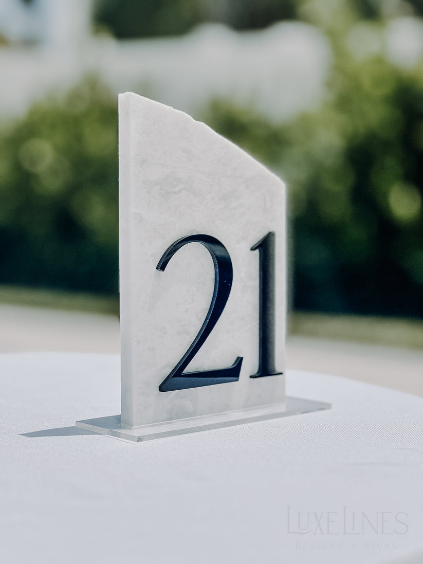 3D Marble Stone Table Numbers – Luxe Lines