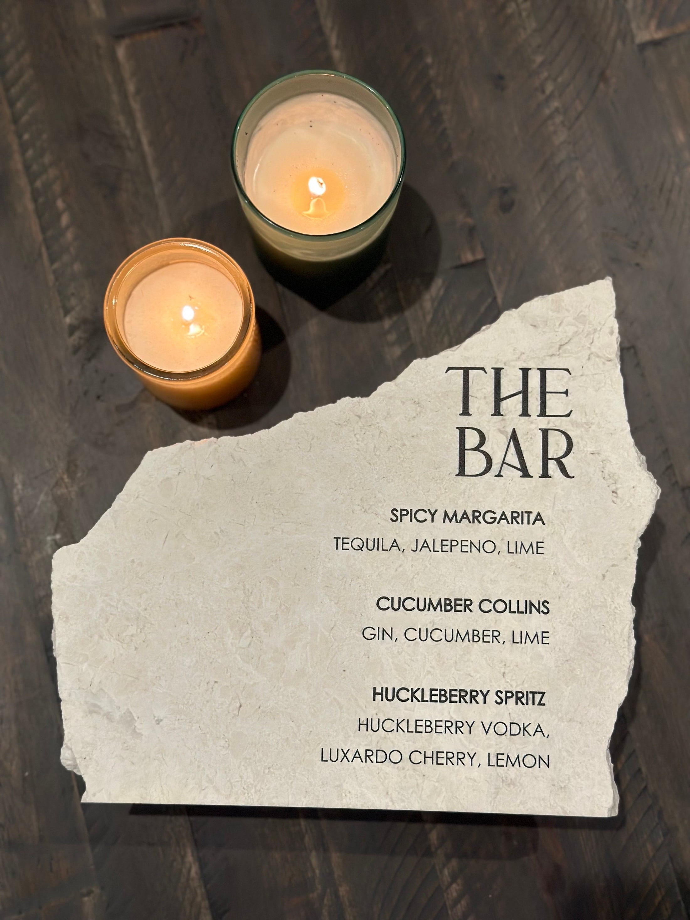 Marble Stone Bar Sign | Custom Reception Decor – Luxe Lines