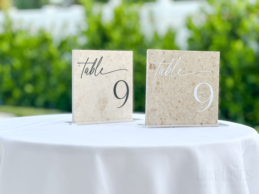Marble Stone Table Numbers – Luxe Lines