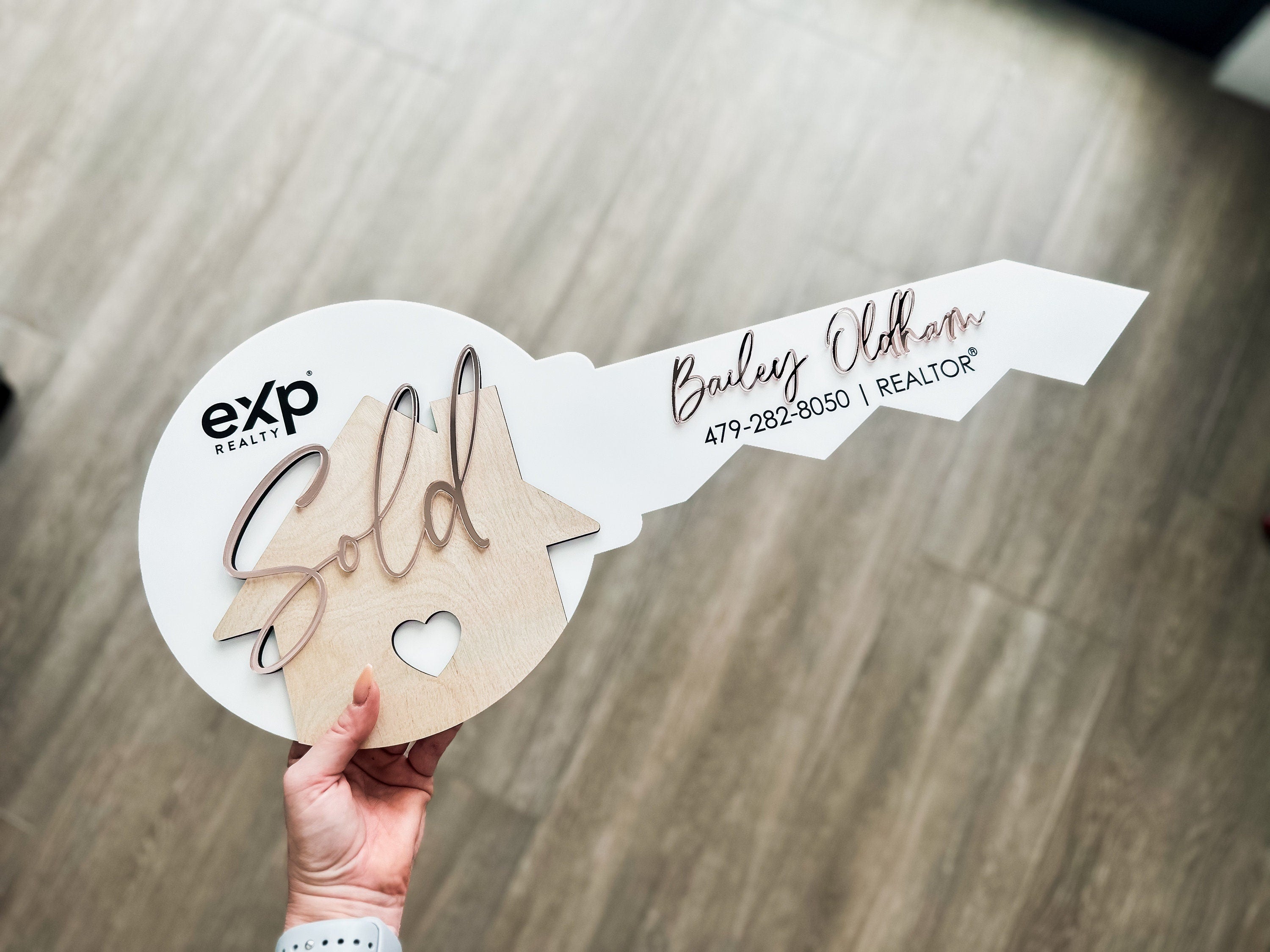 Sold Realtor Key with Heart | Custom Logo Gift – Luxe Lines