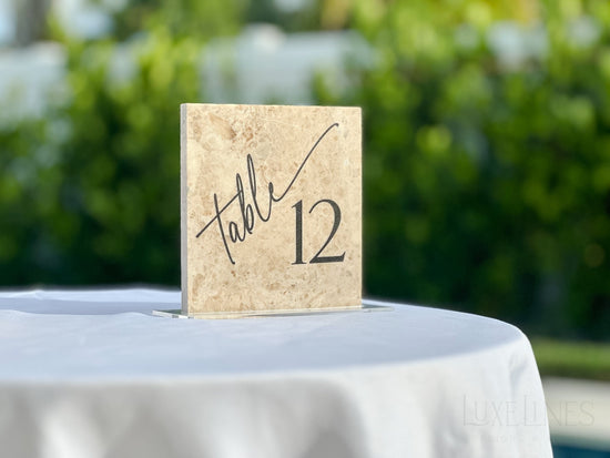 Marble Stone Table Numbers – Luxe Lines