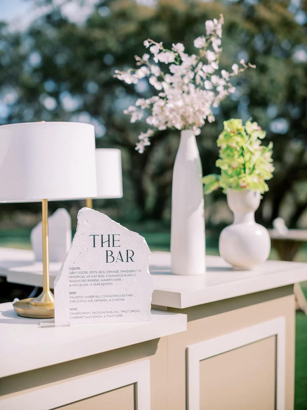 Marble Stone Bar Sign | Wedding Decor Signage – Luxe Lines