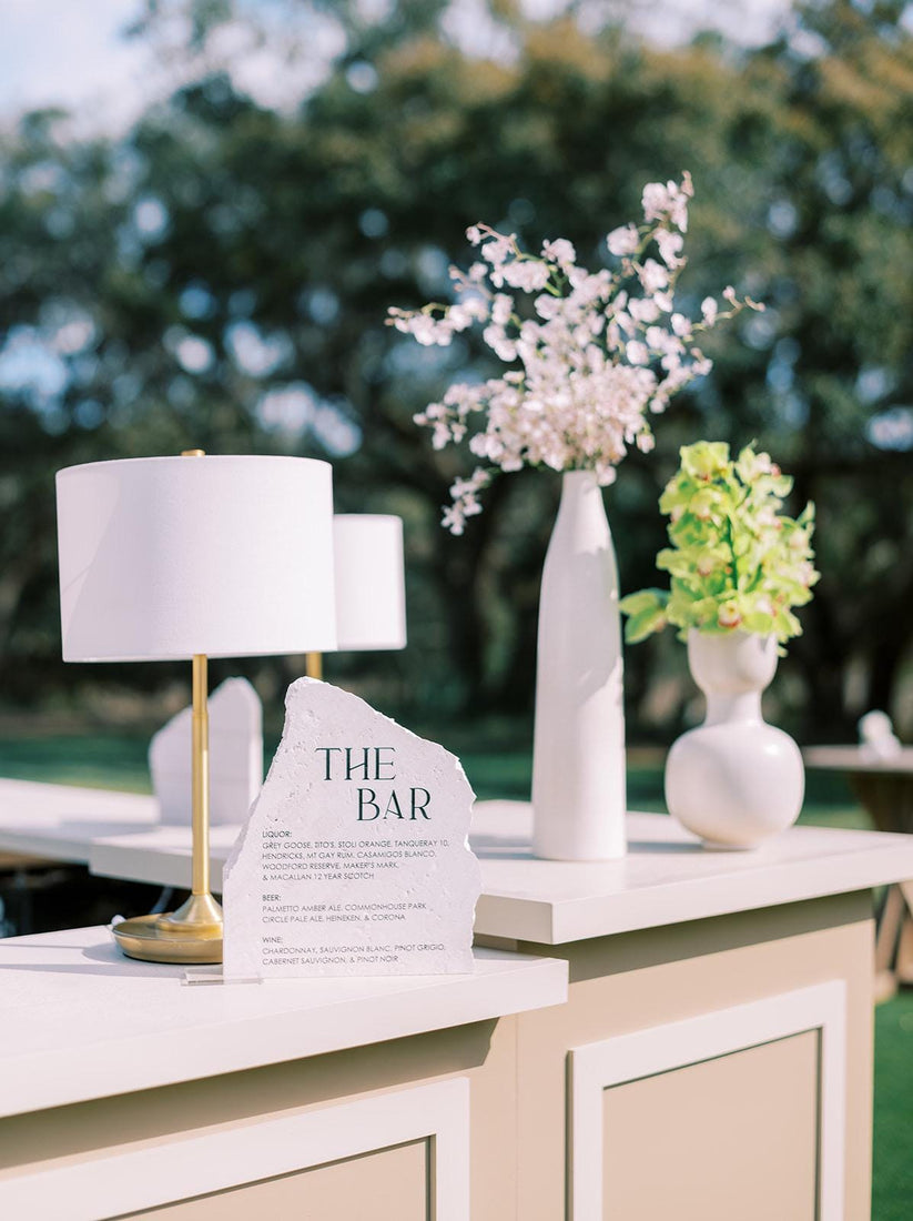 Marble Stone Bar Sign | Wedding Decor Signage – Luxe Lines
