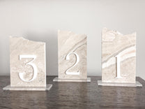 3D Marble Stone Table Numbers | Wedding Reception Decor – Luxe Lines
