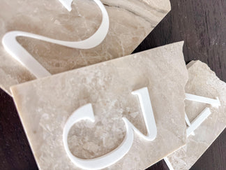 3D Marble Stone Table Numbers | Wedding Reception Decor – Luxe Lines