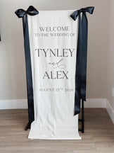 Fabric Wedding Welcome Sign | Linen Ceremony Decor – Luxe Lines