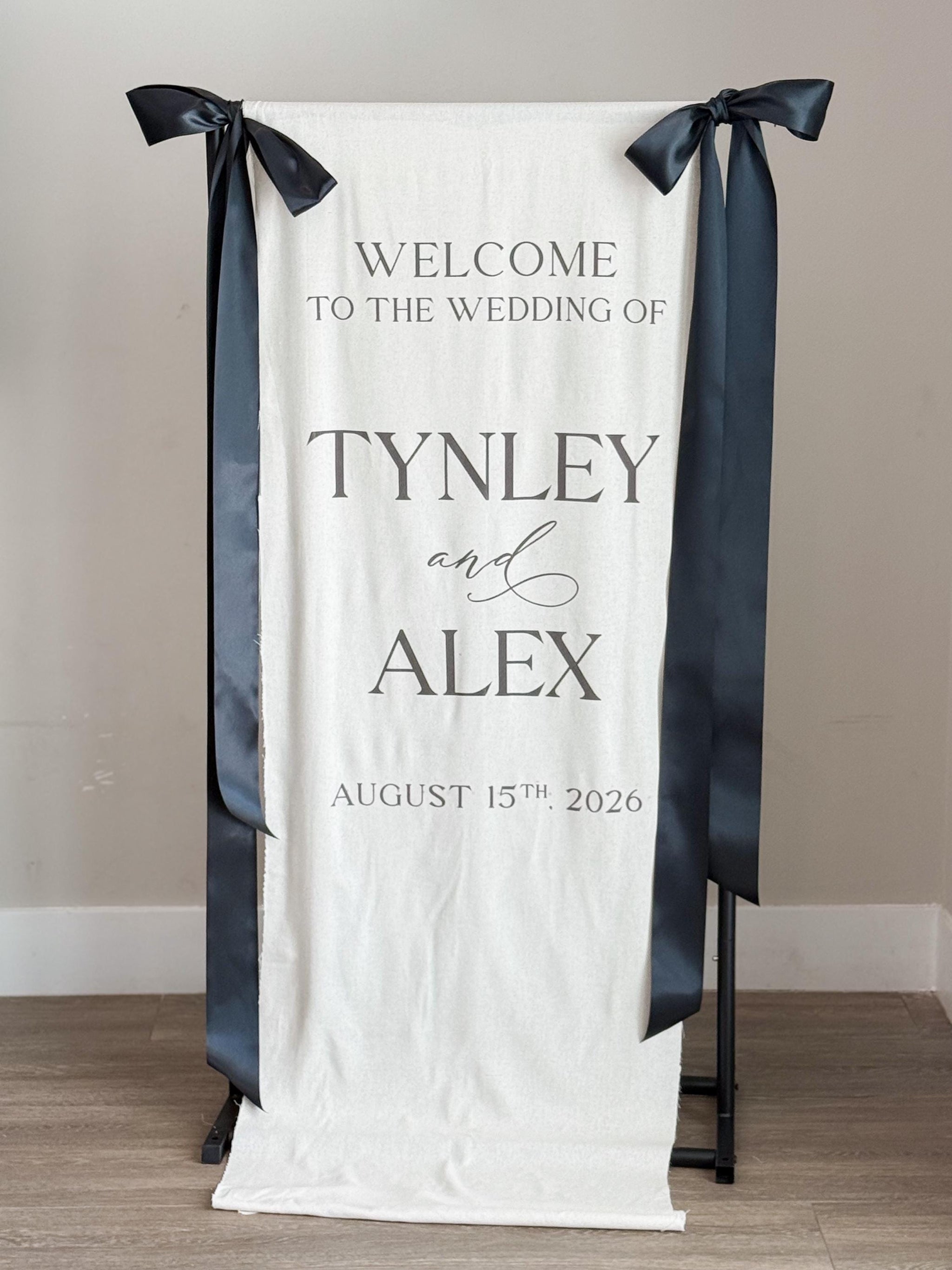 Fabric Wedding Welcome Sign | Linen Ceremony Decor – Luxe Lines