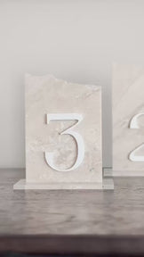 3D Marble Stone Table Numbers | Wedding Reception Decor – Luxe Lines